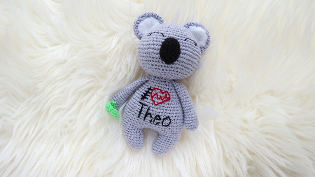 Personalized Scar Buddy Stuffed Koala Bear, Heart Warrior Crochet ...