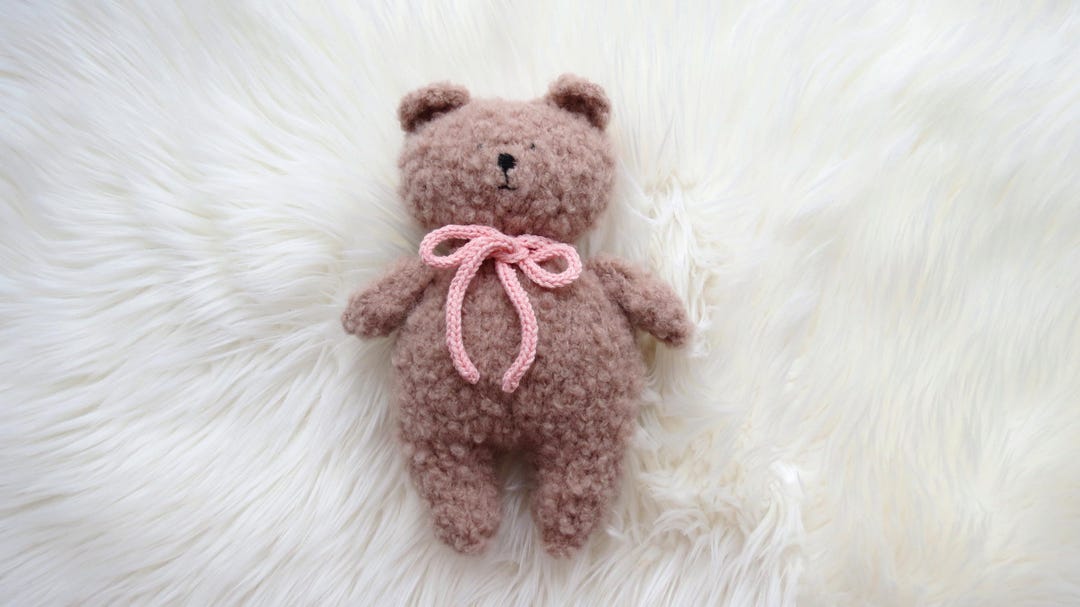 Cute Stuffed Bear Hand Knit Baby Animals New Niece Gift Newborn Toys ...