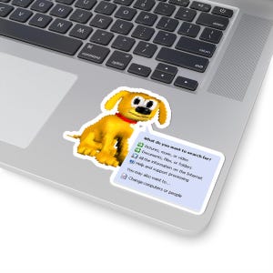 Y2K Windows XP Nostalgic Rover the Dog Kiss-cut Sticker, Fun Laptop ...
