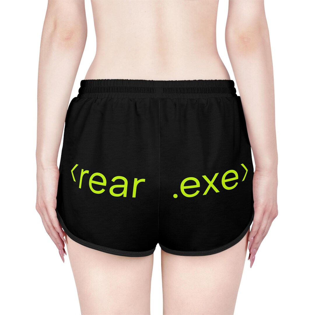 Rear.exe Code Joke Shorts | Funny Women's Relaxed Cotton Shorts With ...
