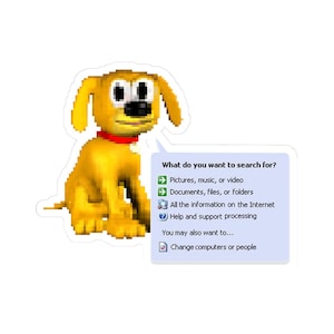 Y2K Windows XP Nostalgic Rover the Dog Kiss-cut Sticker, Fun Laptop ...