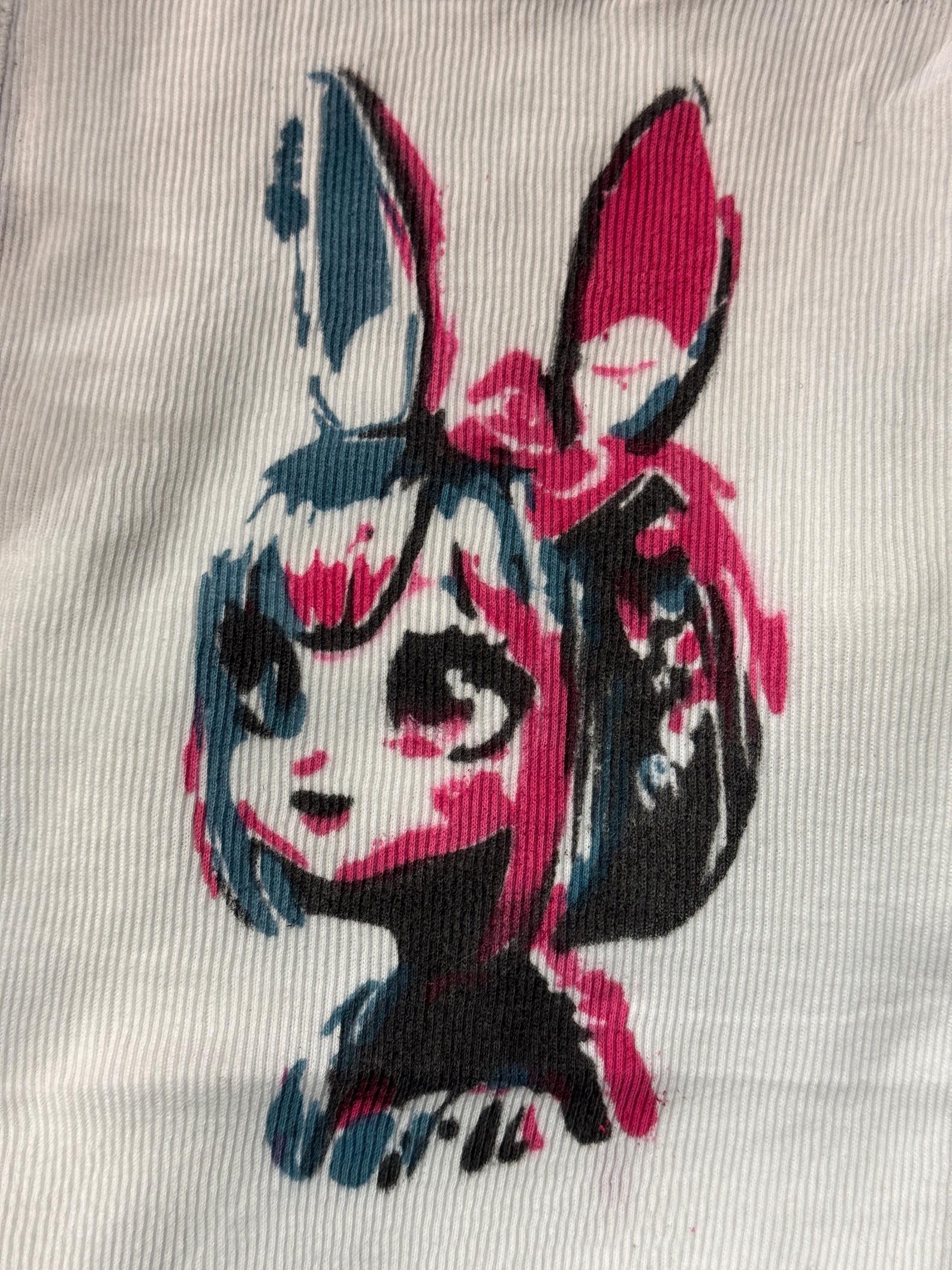 Spray Painted Cyber Core Y2K Bunny Girl Hot Pink Bright Blue Tank Top ...