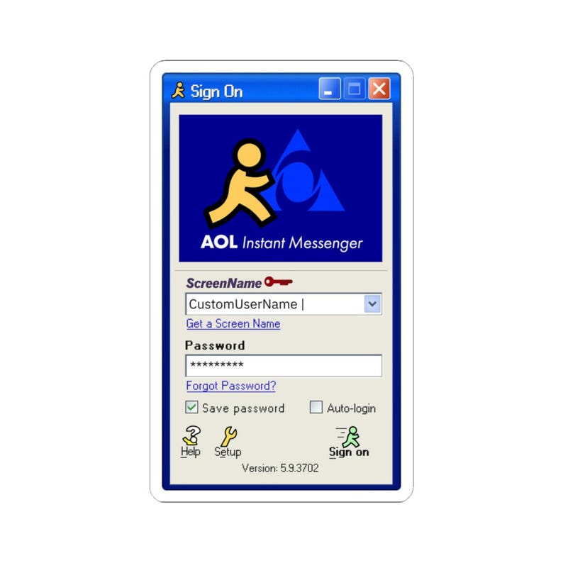 Retro AOL Instant Messenger Kiss-cut Stickers, Nostalgic Tech Decor ...