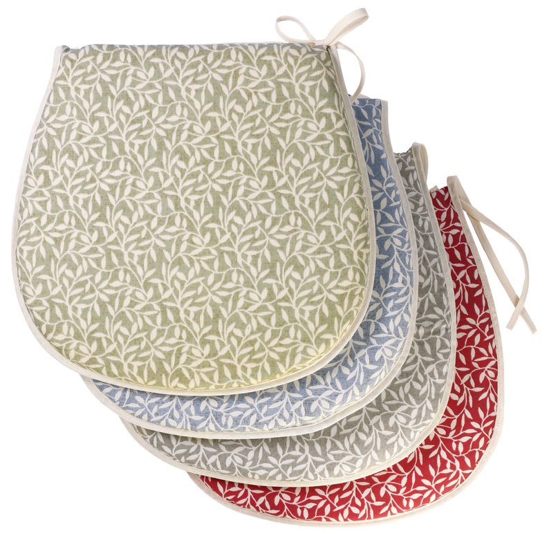 Floral Cotton D-shaped Chair Pads With Ties (pair) - Etsy