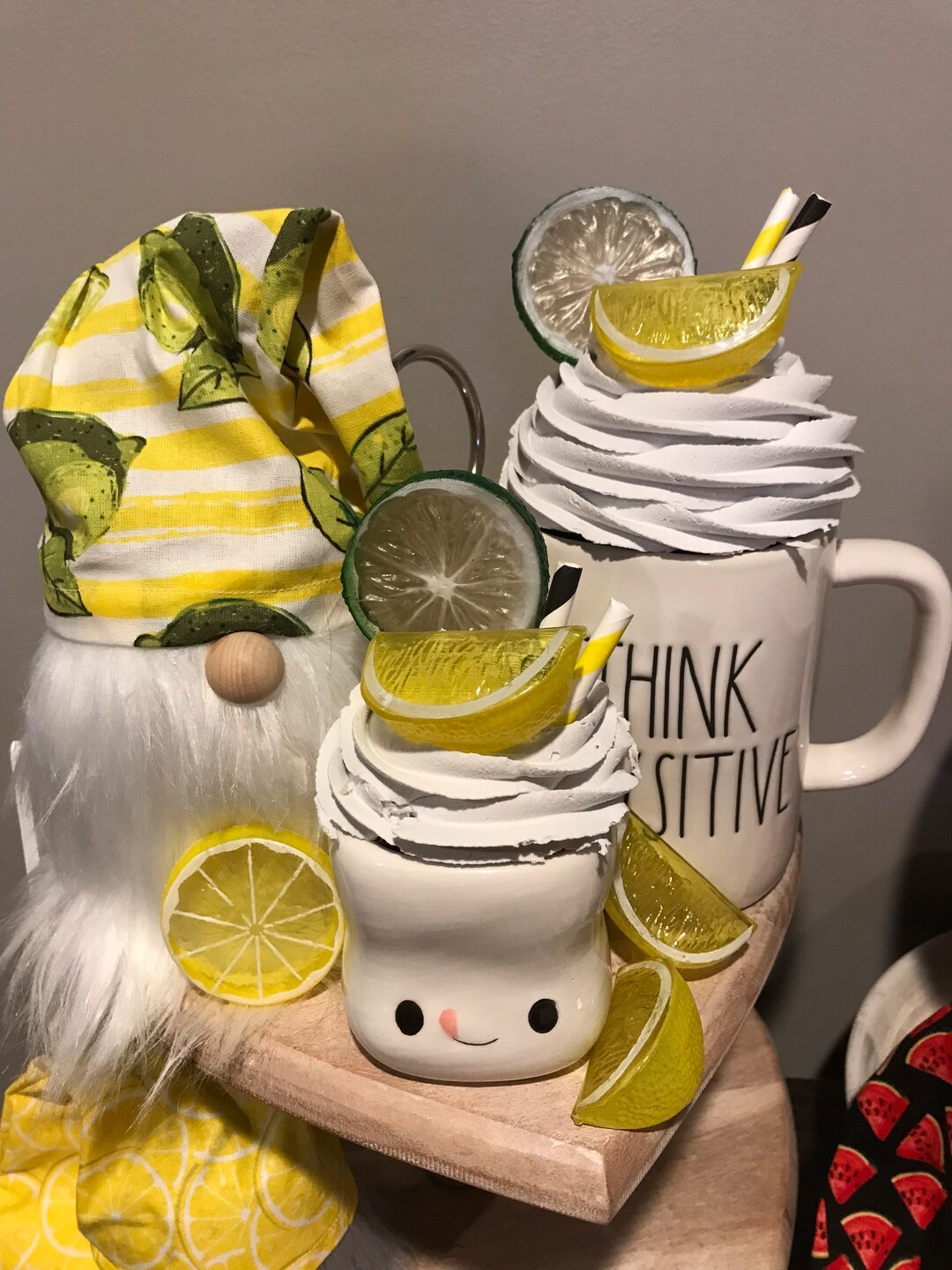 Lemon Lime Slice Wedge Fake Faux Whipped Cream Mug Topper Rae Dunn ...