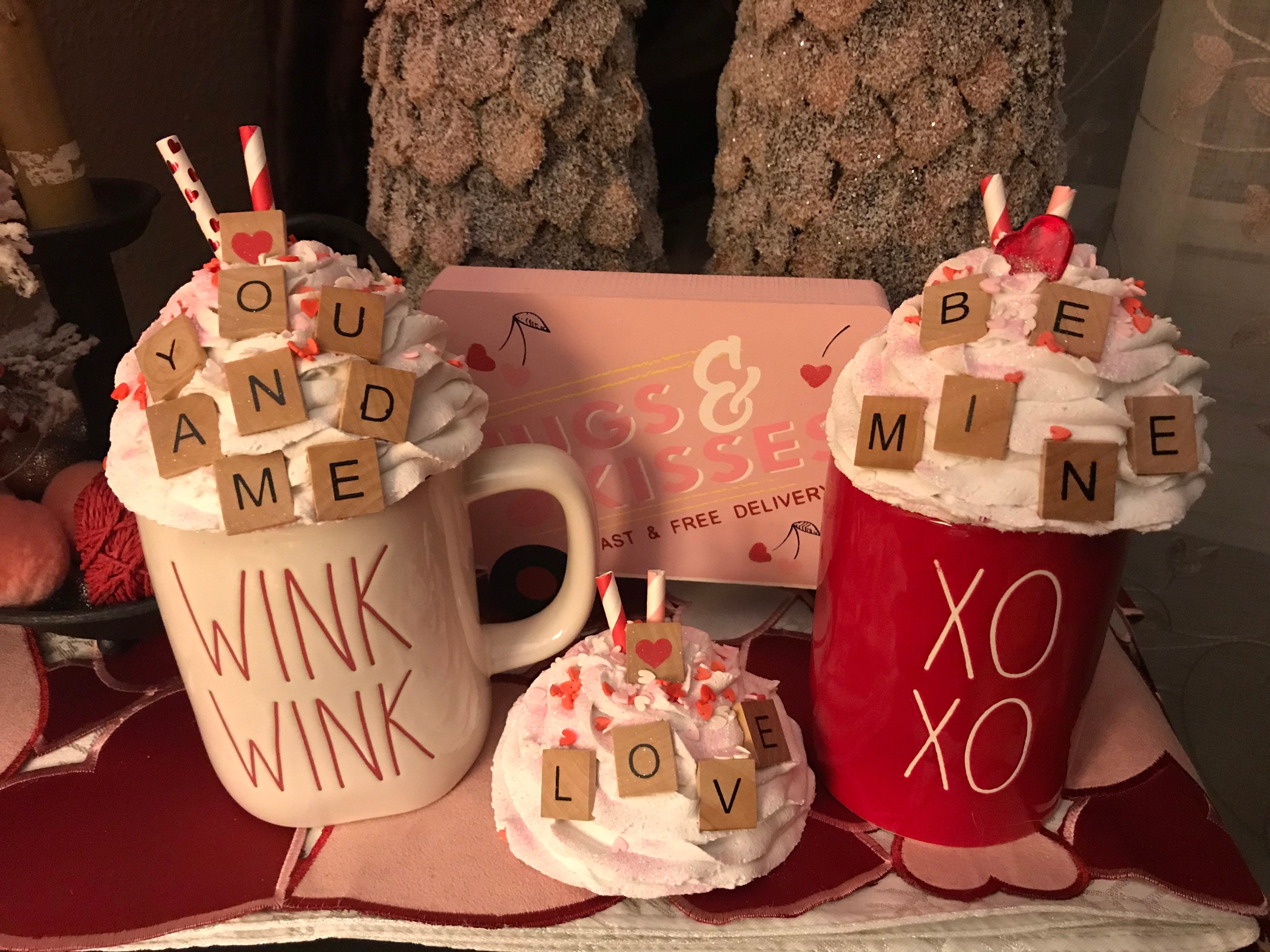 Scrabble Tiles Valentines Day Fake Faux Whipped Cream Mug | Etsy