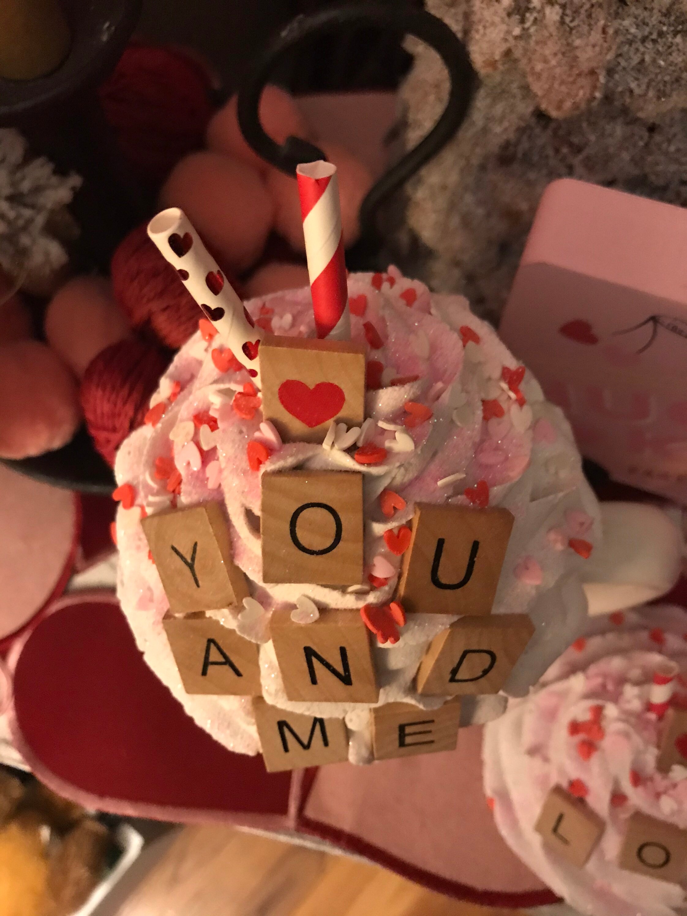 Scrabble Tiles Valentines Day Fake Faux Whipped Cream Mug | Etsy