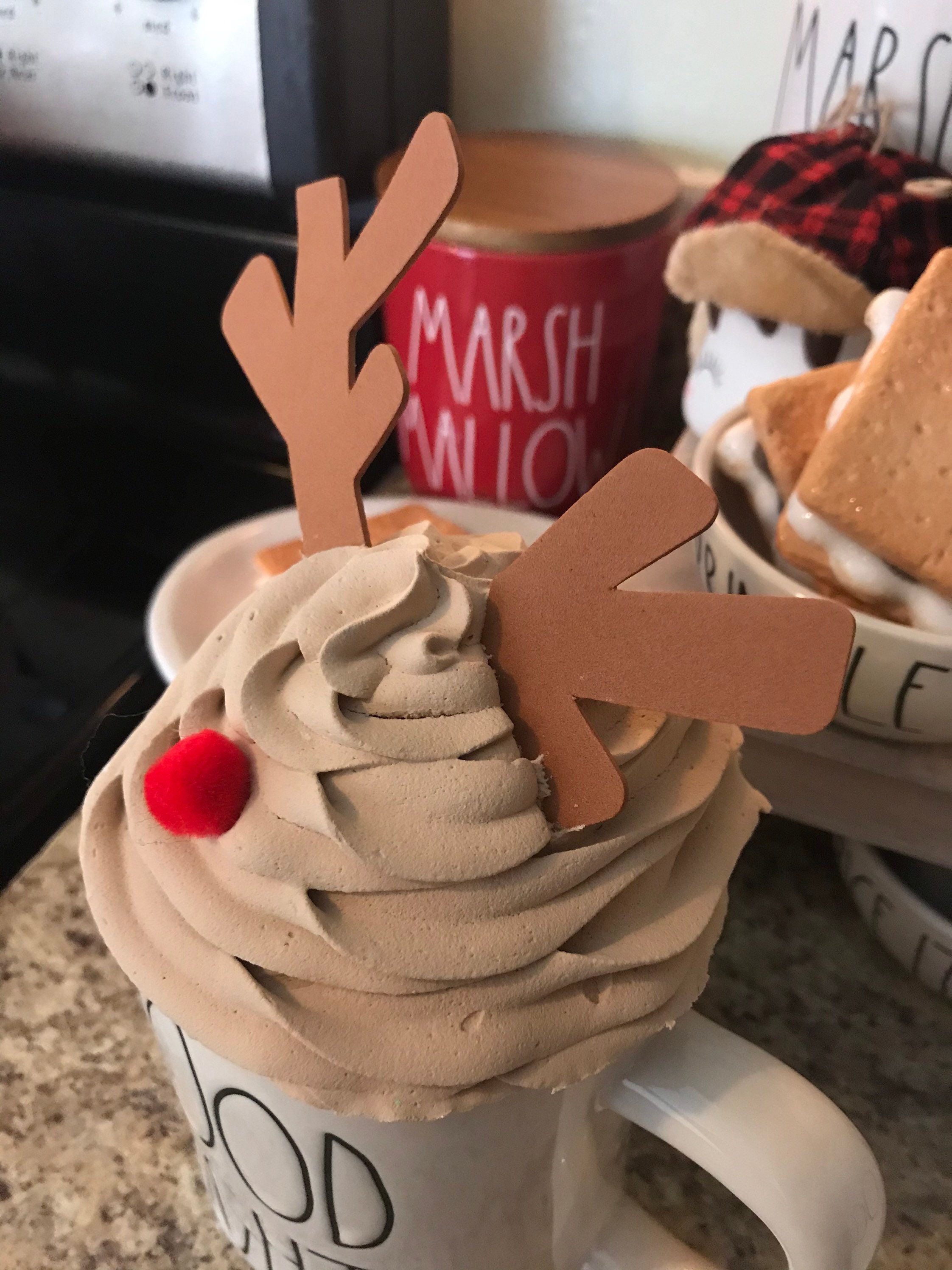 Rudolph the Red Nosed Reindeer Fake Faux Whipped Cream Mug - Etsy