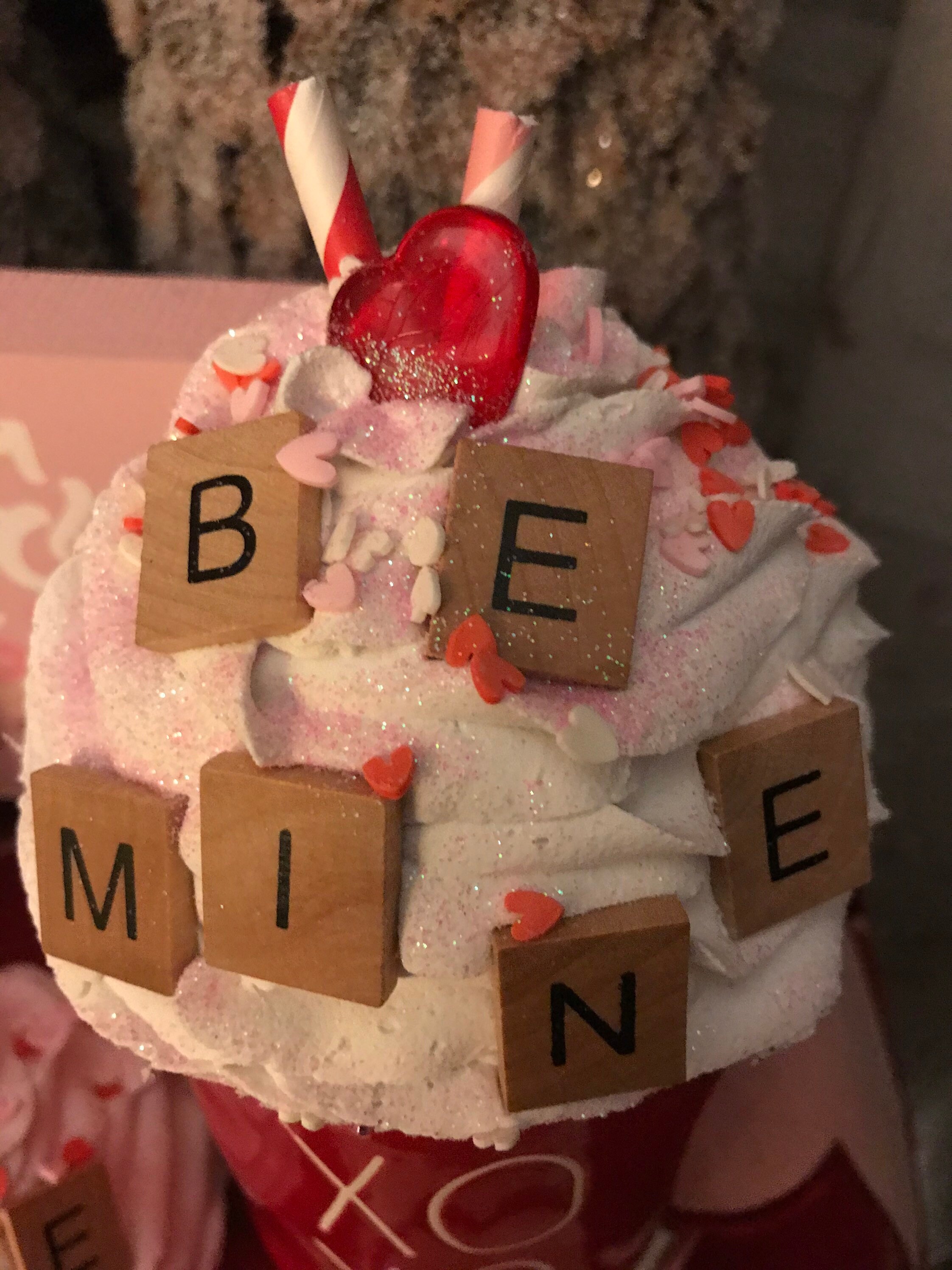 Scrabble Tiles Valentines Day Fake Faux Whipped Cream Mug | Etsy