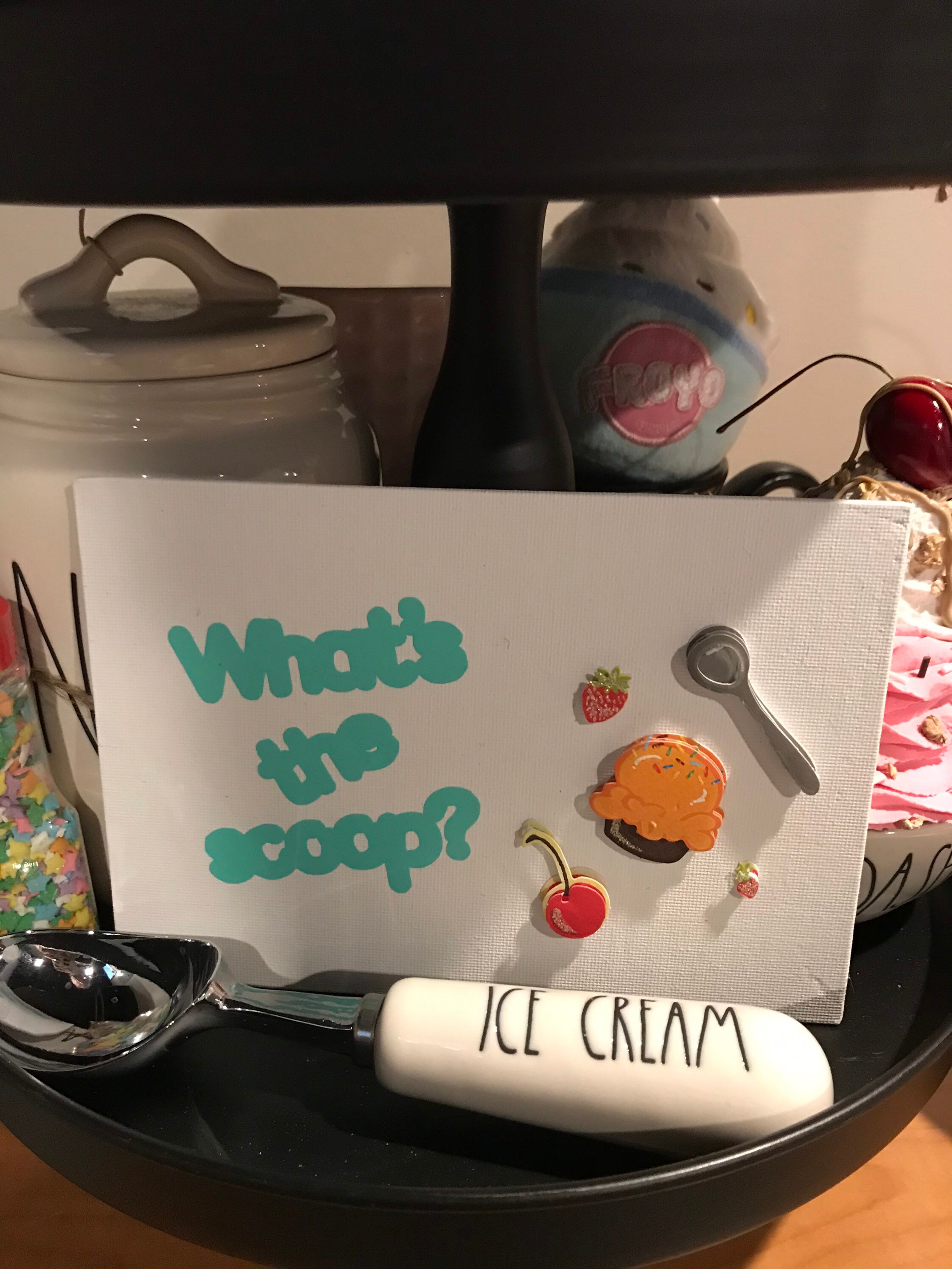 Ice Cream Scoop Wooden Sign-rae Dunn Inspired Home Accent - Etsy