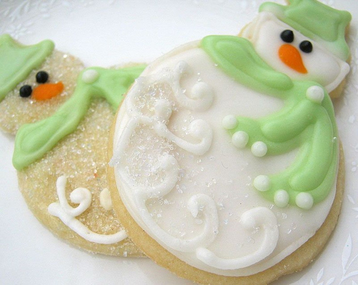 Frosty Snowman Sugar Cookies Holiday Iced Christmas Cookies | Etsy