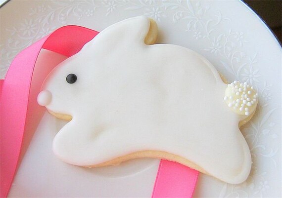 Sugar Cookies White Bunny Cookies Iced Easter Rabbit Decorated | Etsy