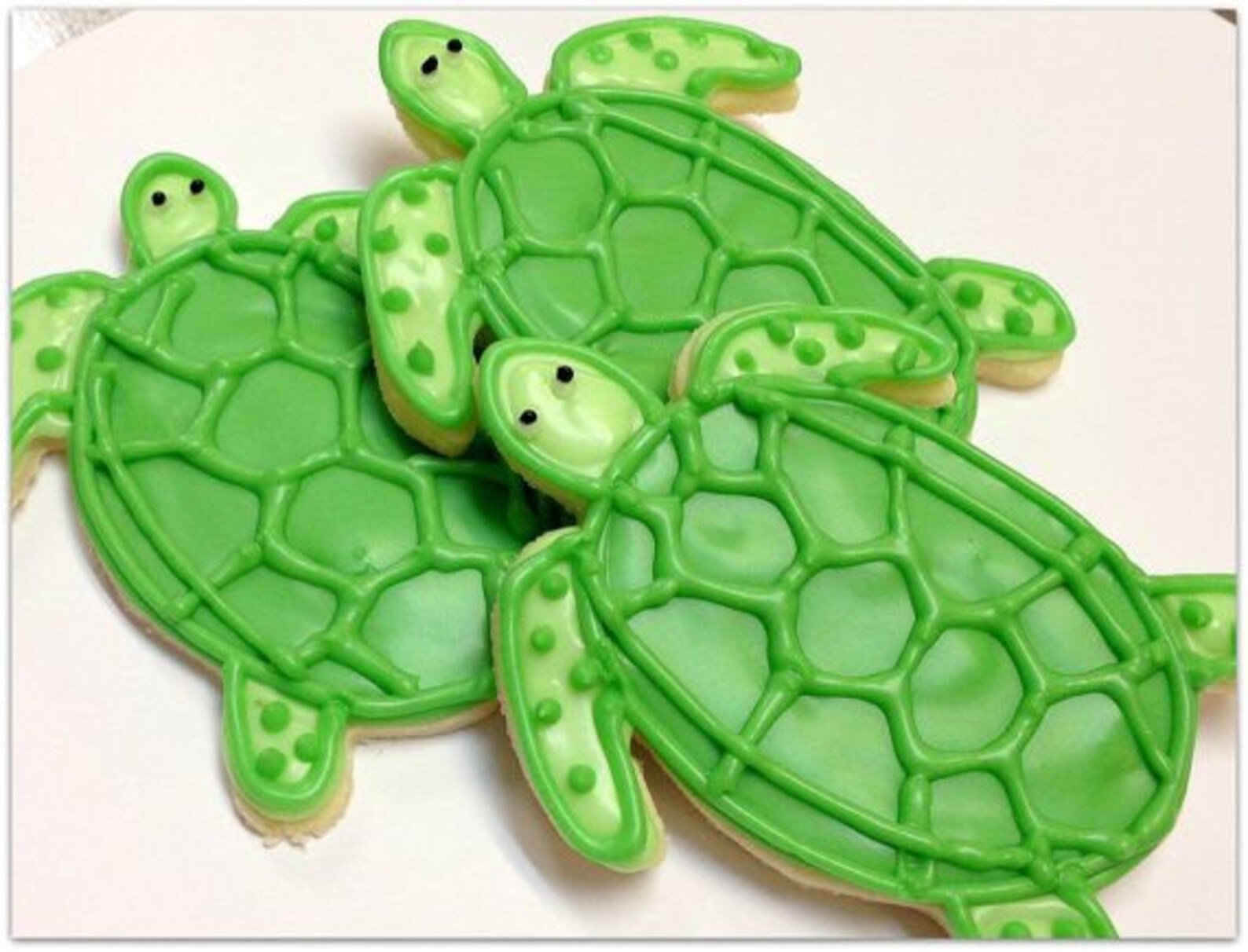Turtle Sugar Cookies Green Sea Turtle Iced Decorated Cookies | Etsy