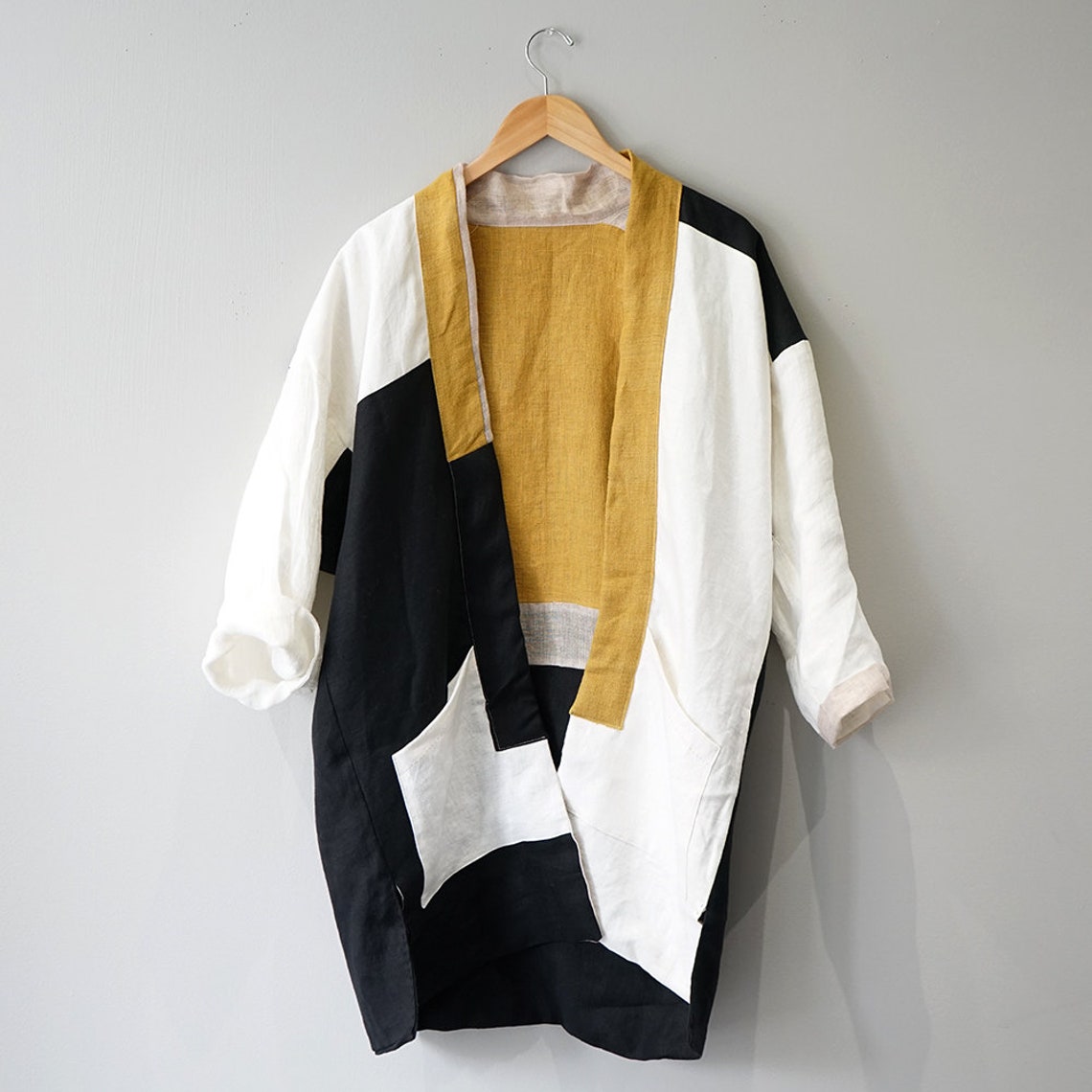 Linen Workwear Kimono Jacket Handstitched NYC - Etsy