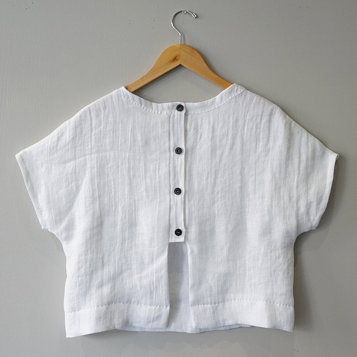 White Linen Top - Etsy