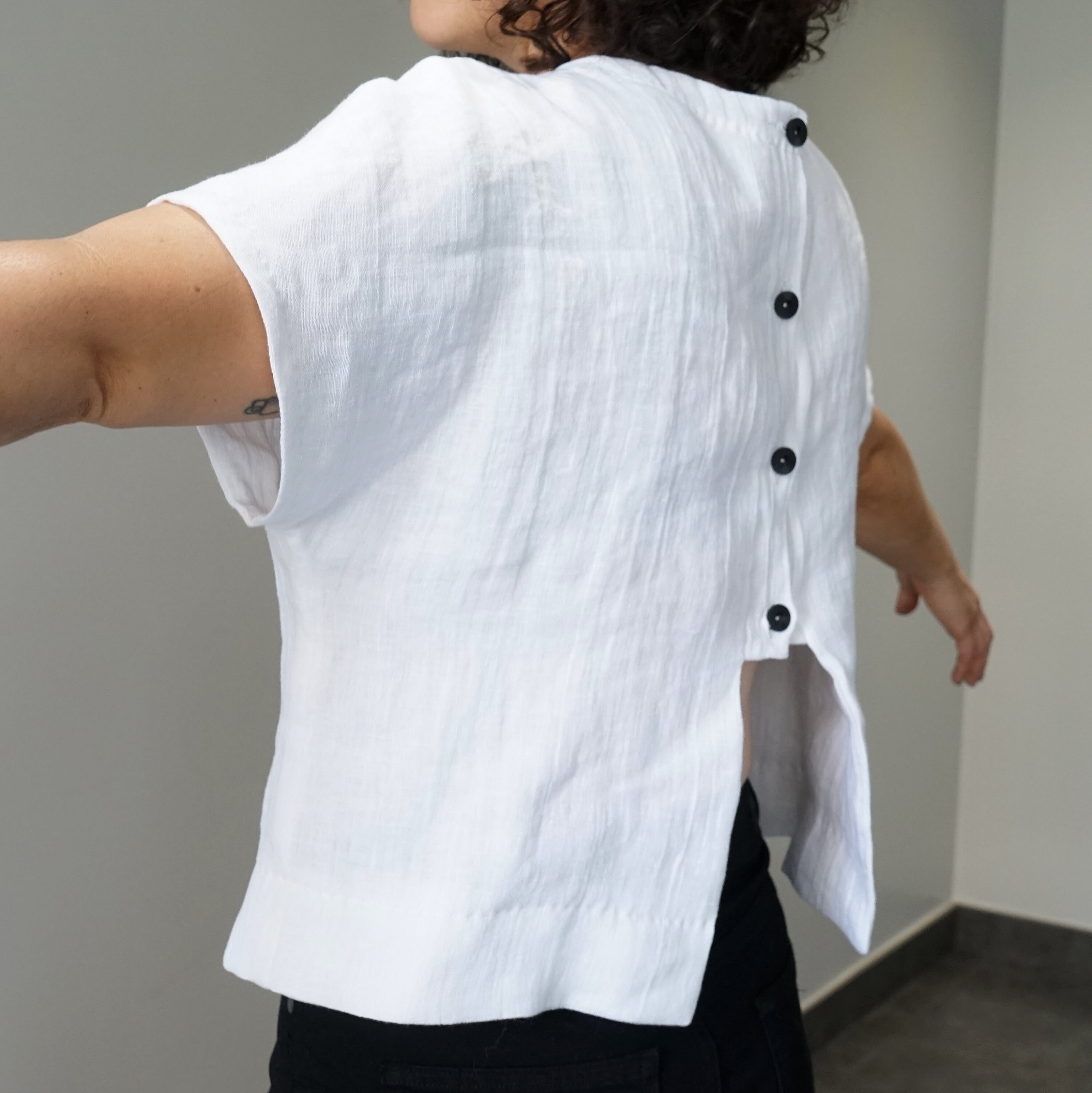 White Linen Top - Etsy