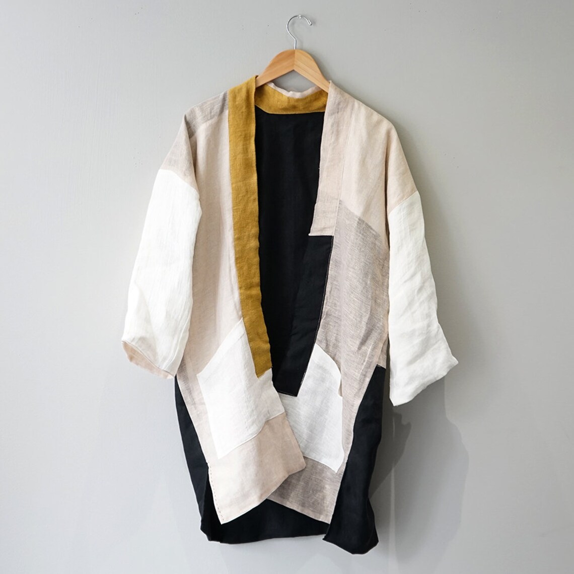 Linen Workwear Kimono Jacket Handstitched NYC - Etsy