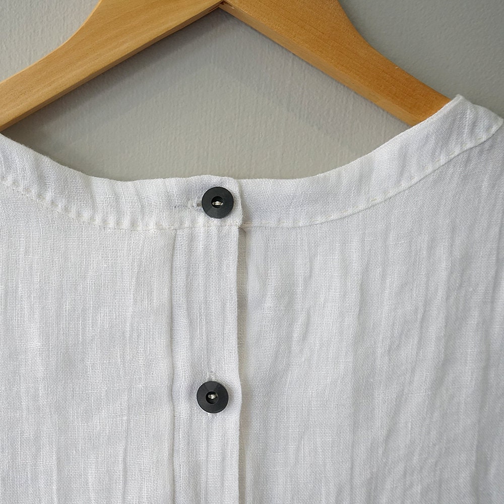 White Linen Top - Etsy