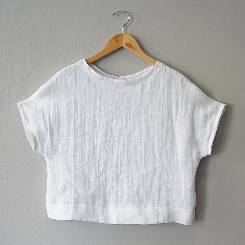 White Linen Top - Etsy