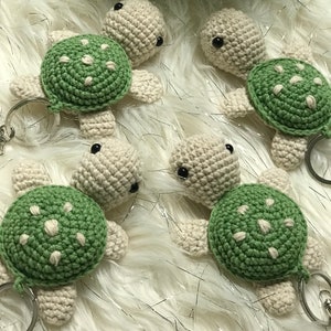 KEYCHAIN / Handmade Crochet Turtle Baby Shower Favor / Birthday Favor ...