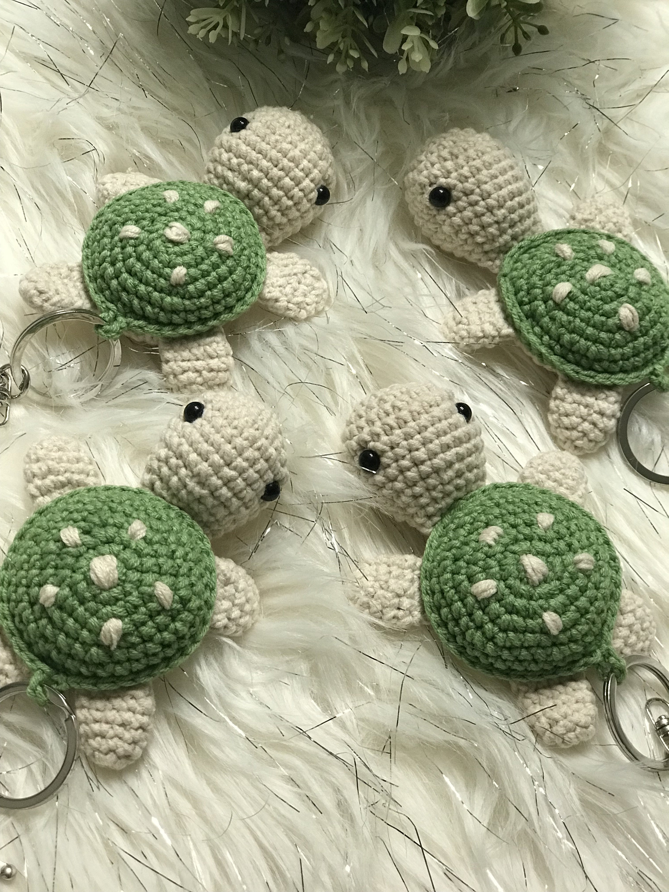 KEYCHAIN / Handmade Crochet Turtle Baby Shower Favor / Birthday Favor ...