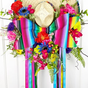 Fiesta Front Door Wreath for Cinco De Mayo, Fiesta Wedding Shower ...