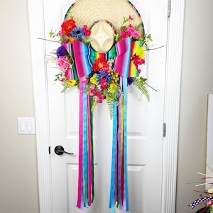 Fiesta Front Door Wreath for Cinco De Mayo, Fiesta Wedding Shower ...