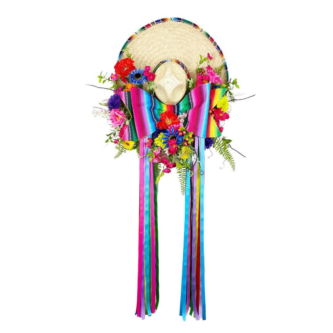 Fiesta Front Door Wreath for Cinco De Mayo, Fiesta Wedding Shower ...