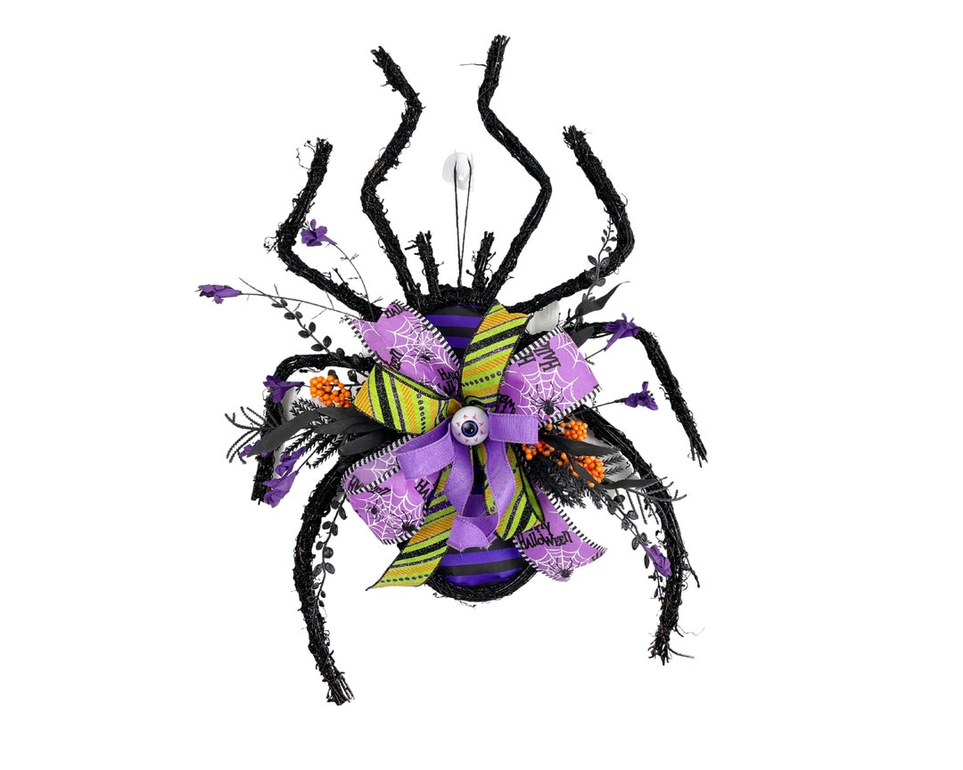 Spooky Spider Door Hanger, Front Door Decoration, Halloween Spider ...