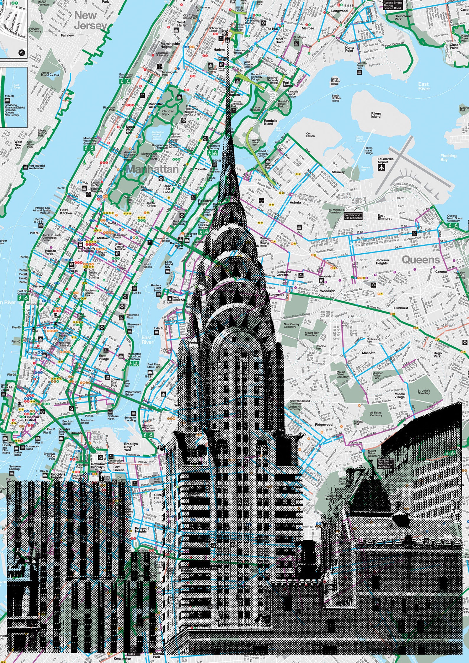 Chrysler Building B/W NYC Pocket Art New York Map New | Etsy