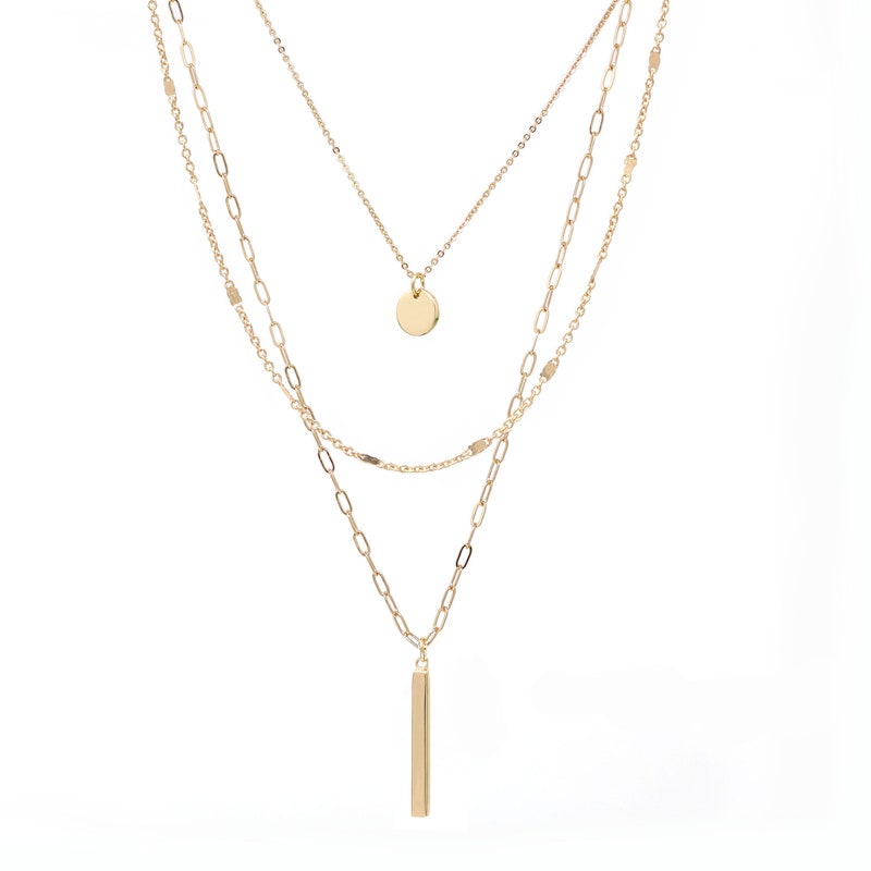 3 Layer Charm Necklace - Etsy