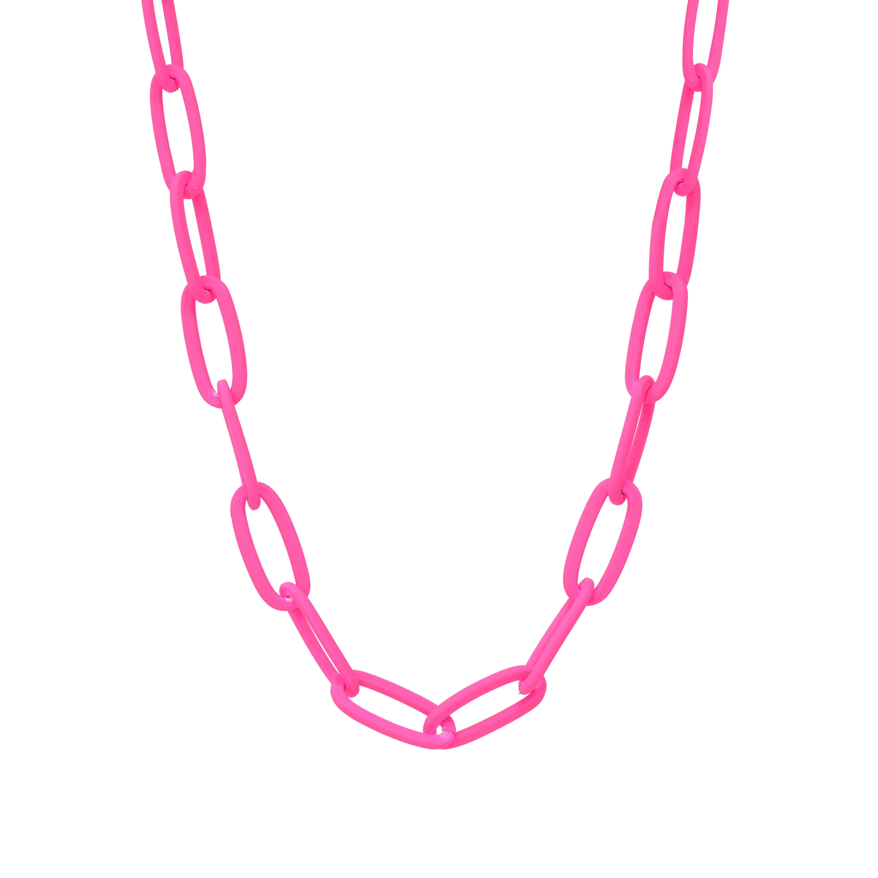 Neon Yellow Necklace, Paperclip Chain Necklace, Oversized Chain ...