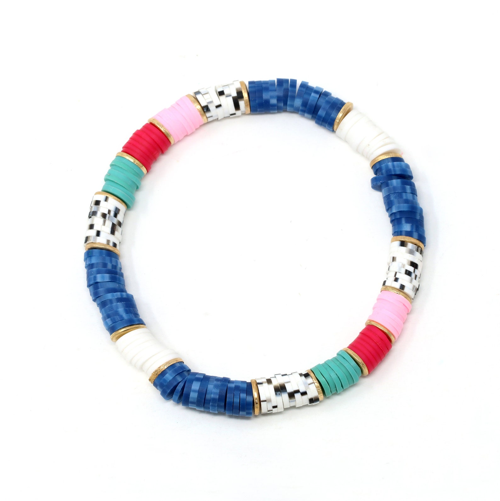 Stackable Bracelets Set, Multi Color, Rubber Beads Bracelet, 3 ...