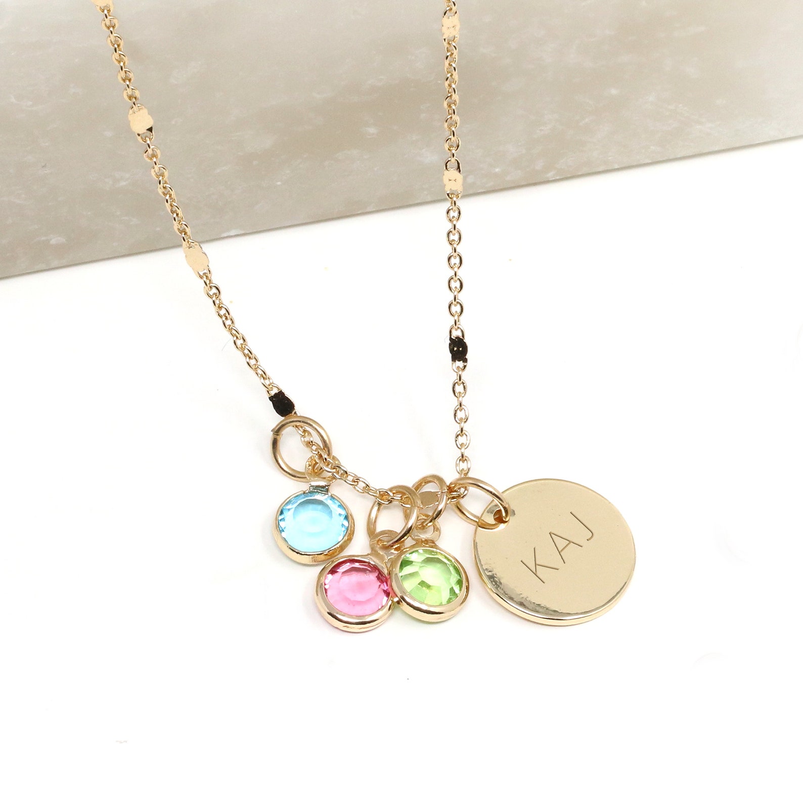 Birthstone Necklace Personalized Jewelry Bridesmaid Gift - Etsy