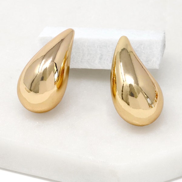 Gold Teardrop Earrings - Etsy