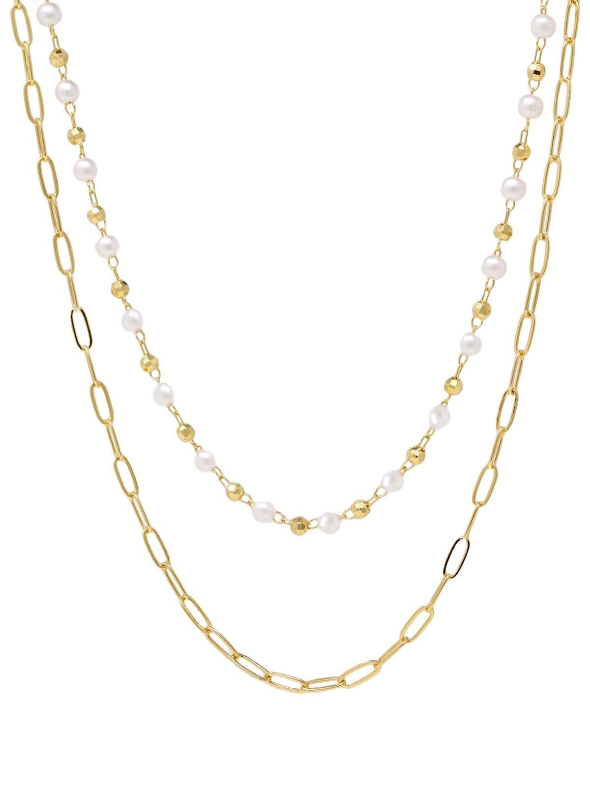 Pearl Double Layered Necklace Set With A Detangler Clasp, Mother of ...