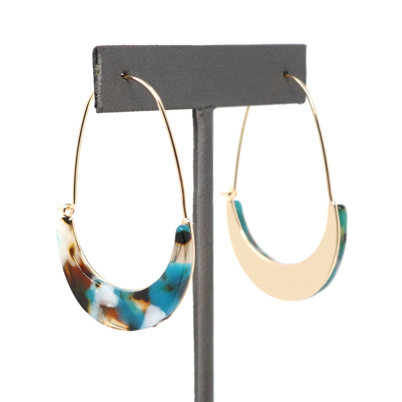 Crescent Resin Earring Geometric Earring Acetate Statement - Etsy