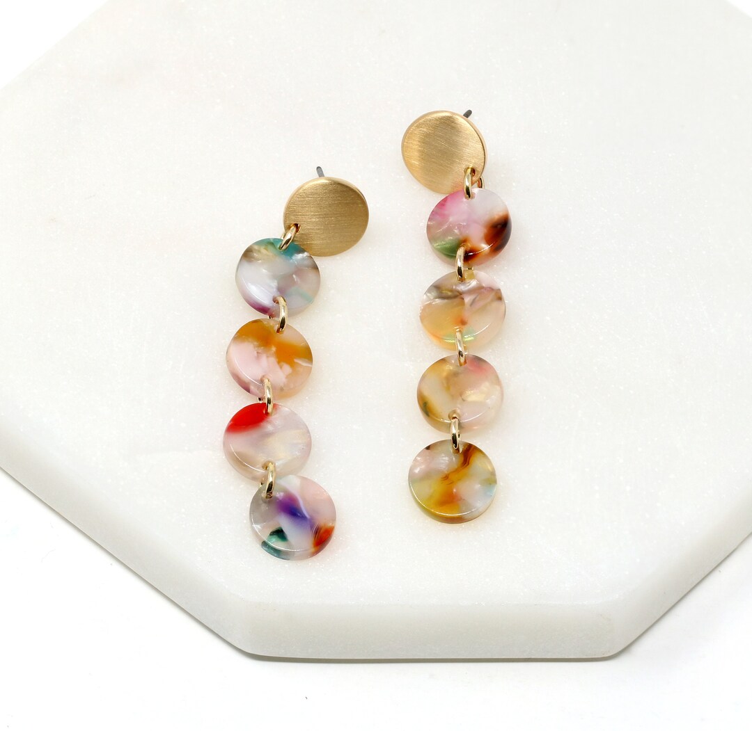 Resin Earring, Fashion Statement Earring, Minimalist Earring, Bar ...