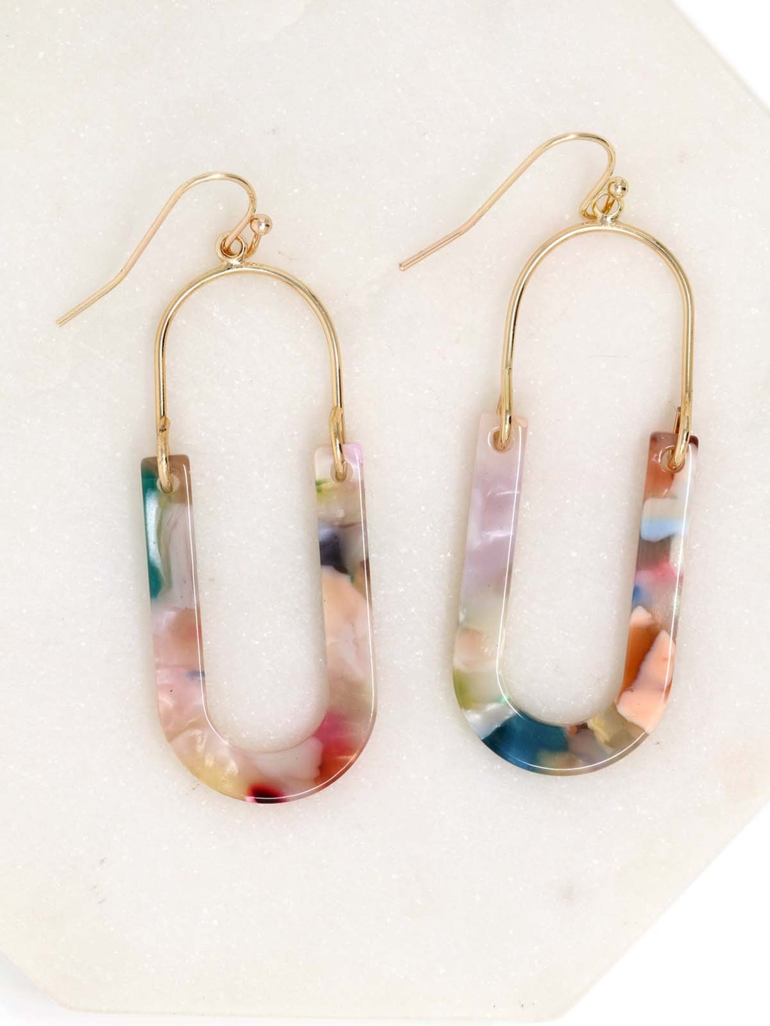 Modern Dangle Earring, Lightweight Resin Earring, Simple Geometric Earring, Multi Color Resin ...