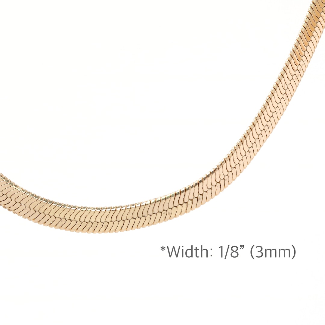 Herringbone Chain Necklace Gold, Snake Chain Necklaces, Herringbone ...