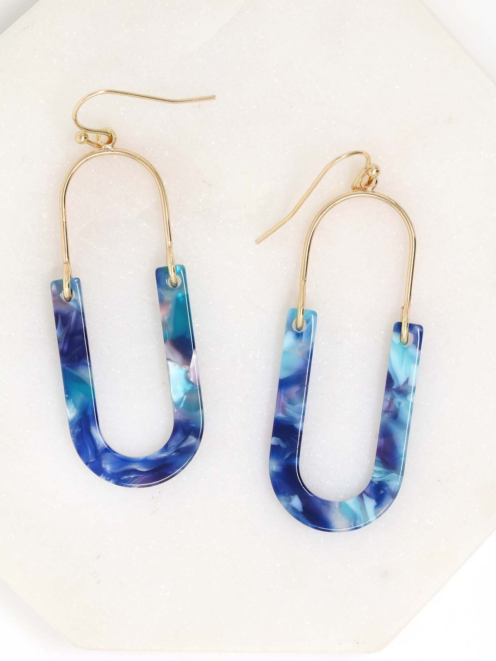 Modern Dangle Earring, Lightweight Resin Earring, Simple Geometric Earring, Multi Color Resin ...