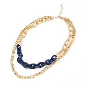 Double Layered Resin Chain Necklace Set, Curd Chain Layered Necklace, 2 ...