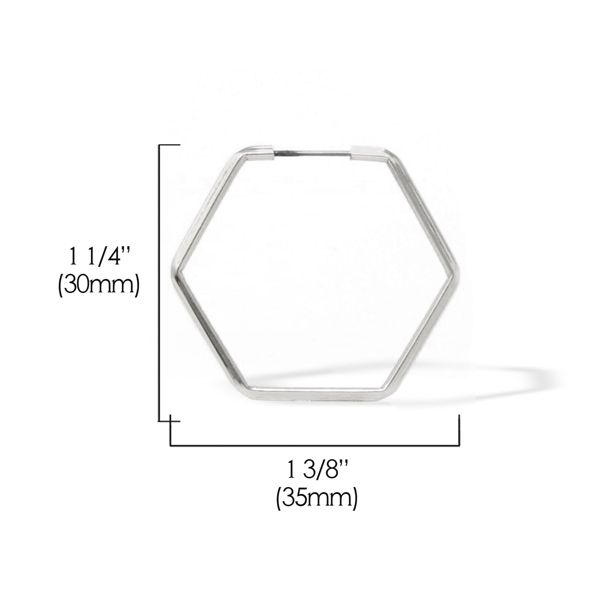 Small Hexagon Metal Hoop Earrings, Geometric Earrings, Lightweight ...