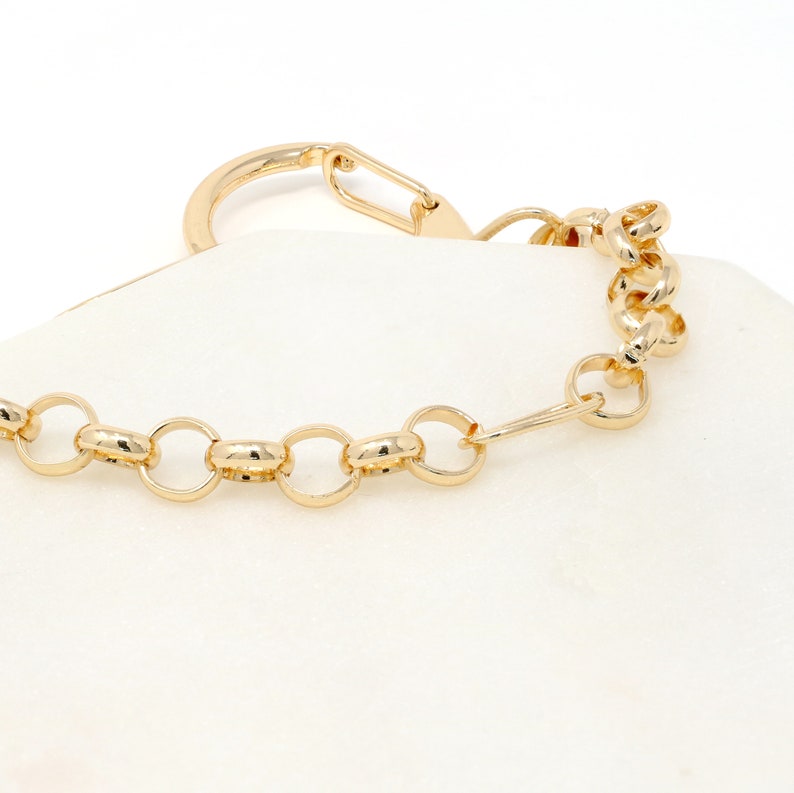 Chunky Chain Bracelet Gold, Unique Carabiner Chain Link Bracelet ...