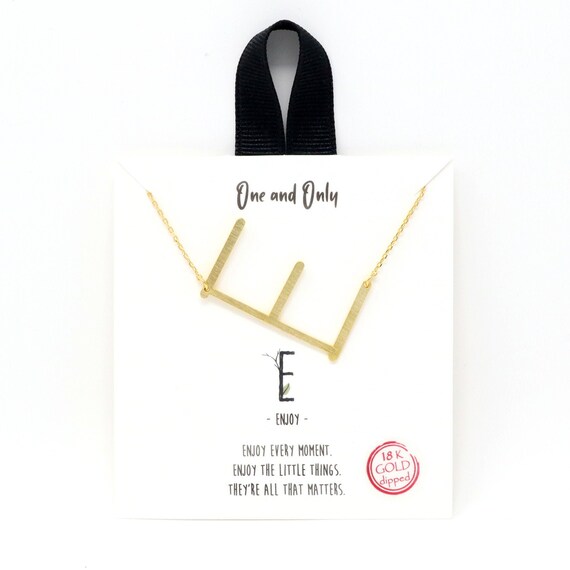 Sideway Initial Gift Necklaces Inspirational Jewelry | Etsy