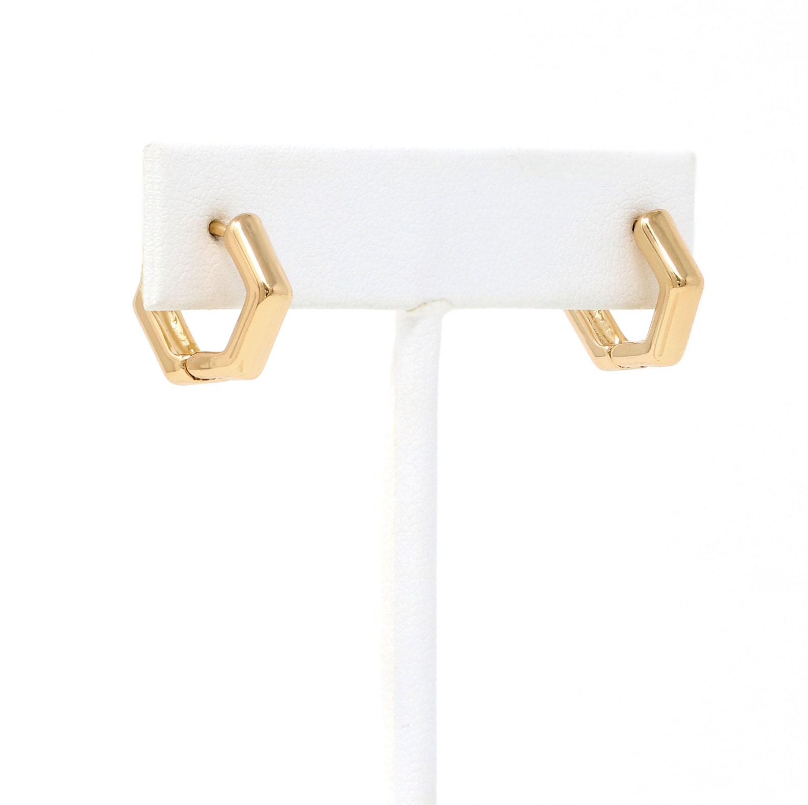 Hexagon Huggie Earring Stacking Huggie Earring Simple - Etsy