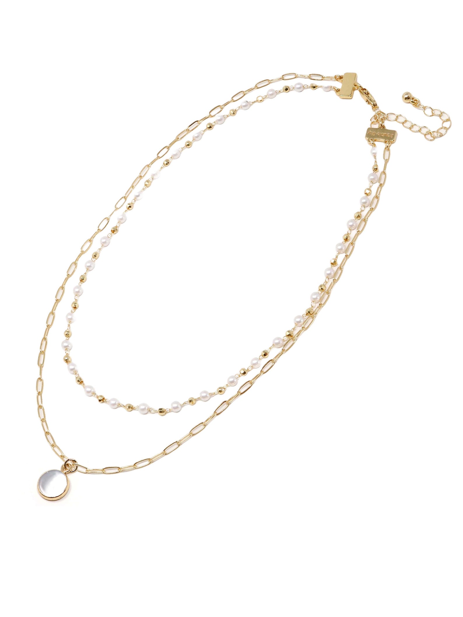 Pearl Double Layered Necklace Set With A Detangler Clasp, Mother of ...