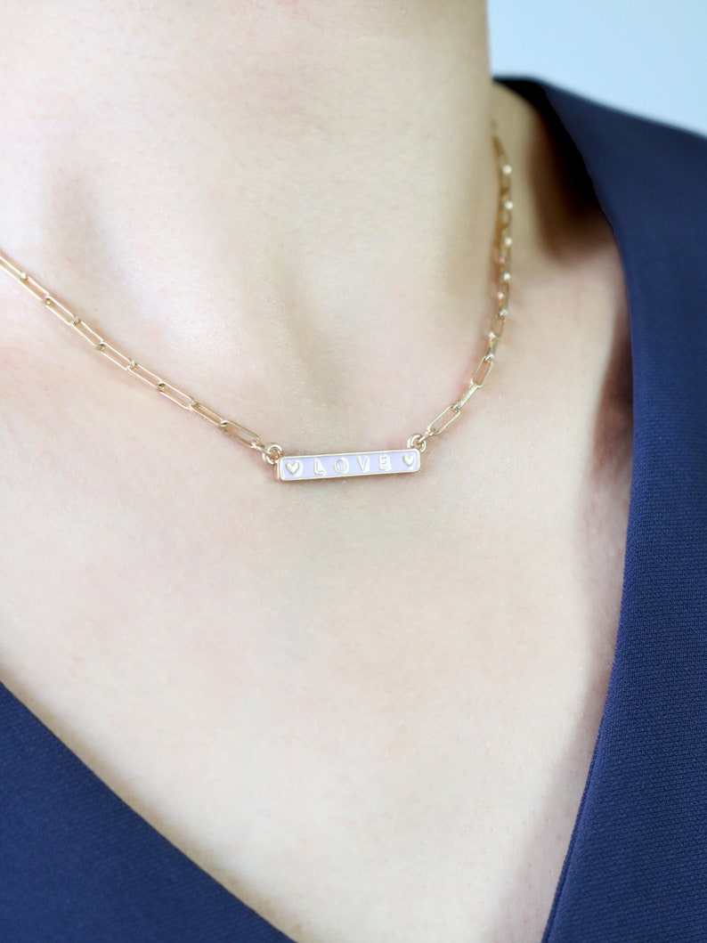 Simple Bar Short Necklaces Inspirational Jewelry Birthday - Etsy