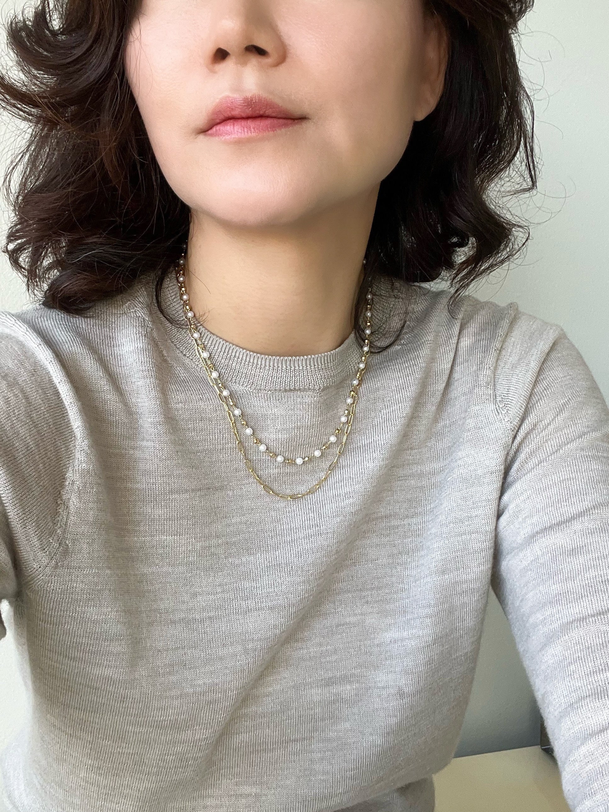 Pearl Double Layered Necklace Set With A Detangler Clasp, Mother of ...