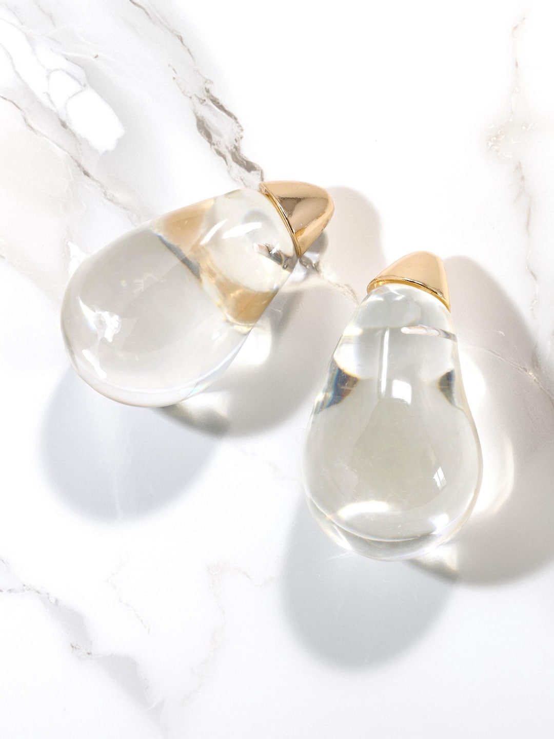 Clear Puffy Teardrop Earrings, Lucite Resin Earrings, Transparent Resin Bold Teardrop Earrings ...